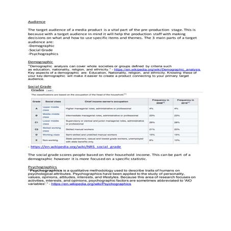Target audience | DOCX