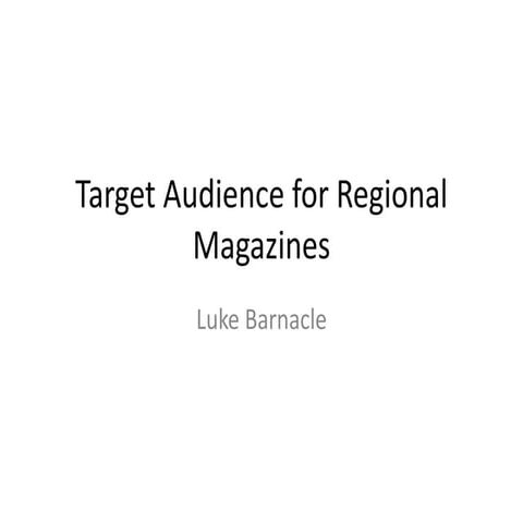 Target audience for regional magazines | PPTX