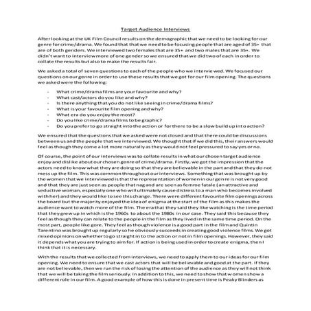 Target audience interviews | PDF