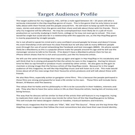 Target audience profile | PDF