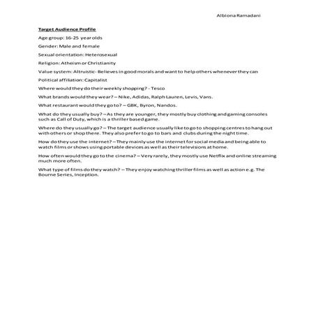 Target audience profile | DOCX