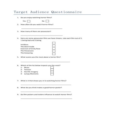 Evidence of post production target audience research | PPTX