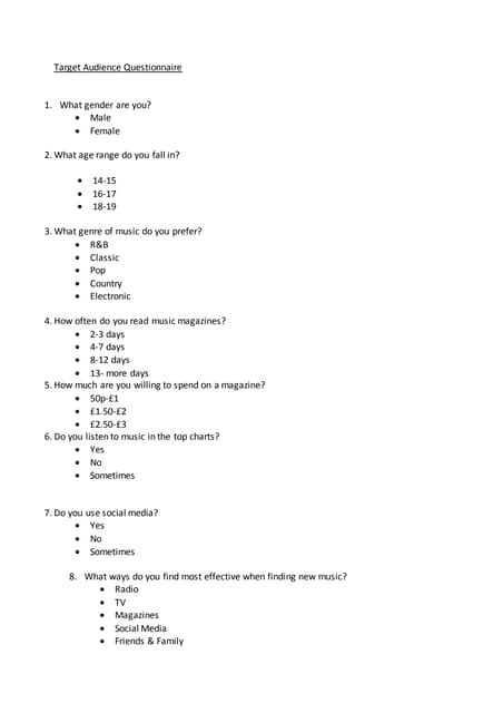 Book questionnaire | PDF