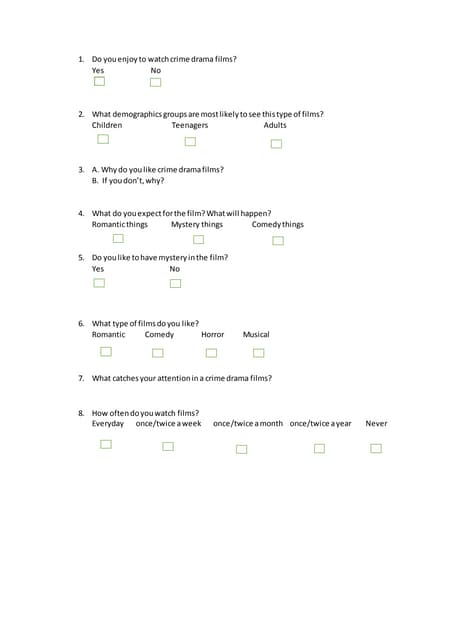 Film questionnaire | DOCX