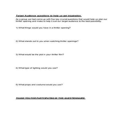 Target audience questions for inspiration | DOCX