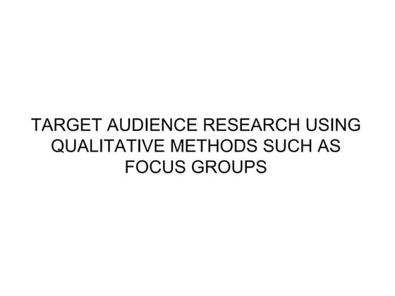 Target audience | PPT
