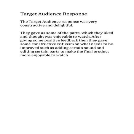 Target audience response. | DOCX