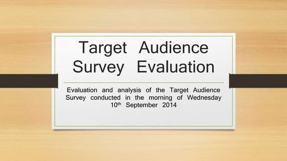 Evolution target audience | PPT