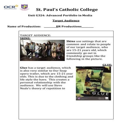 Target audience sheet | DOCX