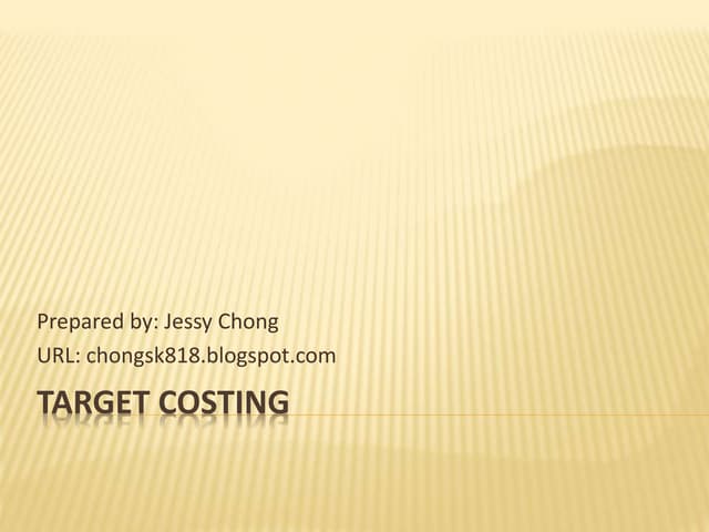 TARGET COSTING | PDF