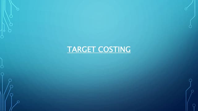 TARGET COSTING | PDF