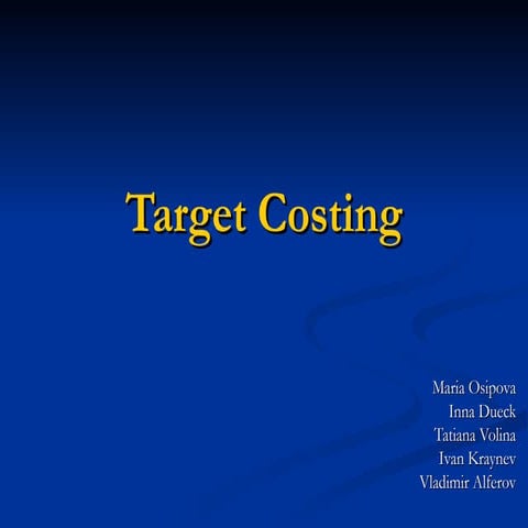 TARGET COSTING | PDF