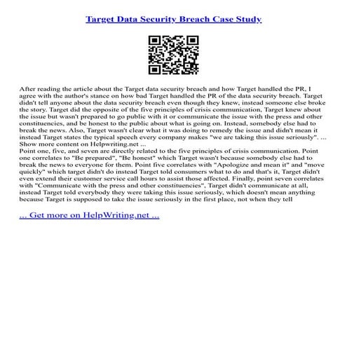 Target Data Security Breach Case Study | PDF | Computing | Technology ...