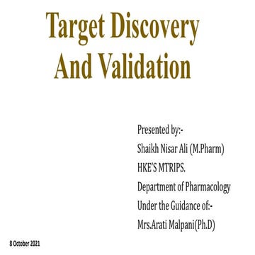 Drug Discovery Process: Target Discovery, Identification and Validation ...