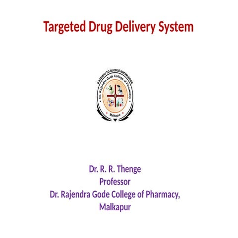 Targeted Drug Delivery System.(TDDS)pptx | PPTX