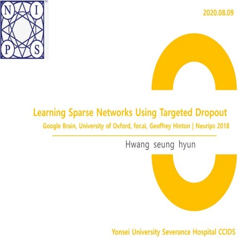 Learning Sparse Networks Using Targeted Dropout Ppt