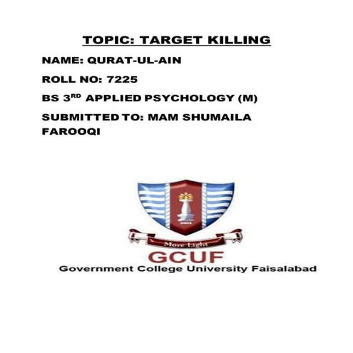 Targeted killing in world | PDF