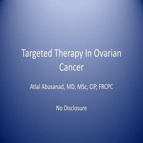 Targeted therapy in ovarian cancer | PDF