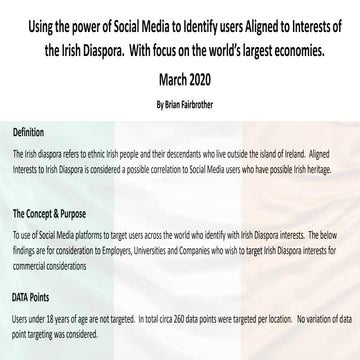 Targeting Social Media users Aligned to Irish Diaspora Interests | PDF