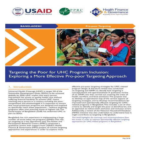 Targeting the poor for uhc program inclusion exploring a more effective ...