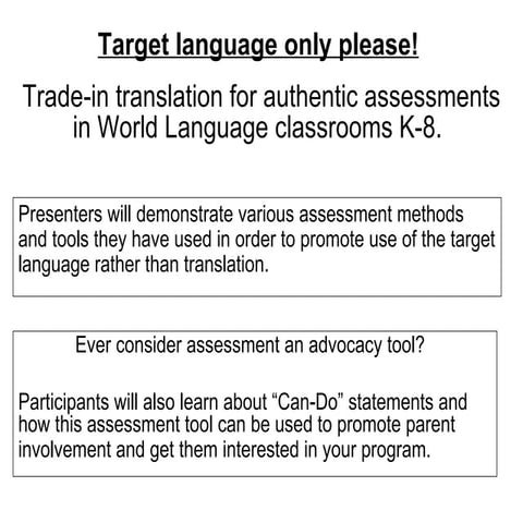 Target language presentation | PPT