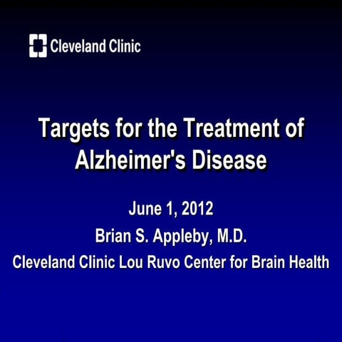 Targets for the treatment of Alzheimer's disease | PPTX
