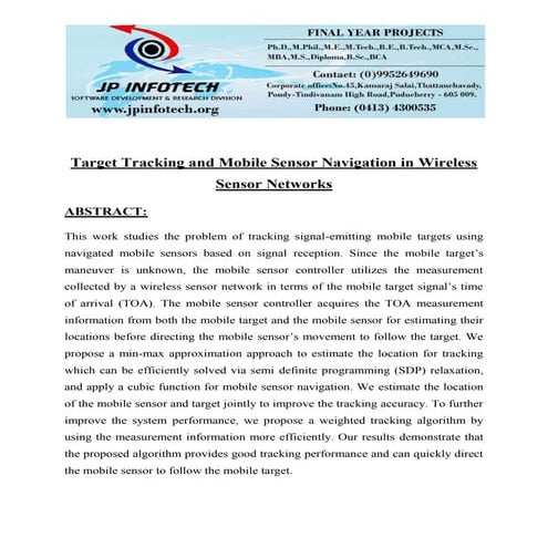 Target Tracking And Mobile Sensor Navigation In Wireless Sensor 1059