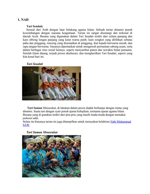 Kliping Seni Tari & Baju Adat | DOCX