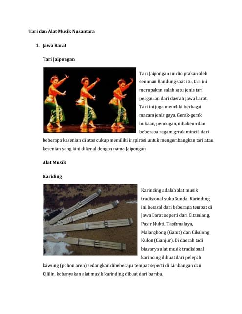 Kliping Seni Tari & Baju Adat | PDF