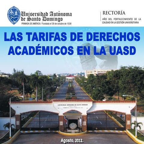 Tarifas de derechos academicos en la uasd(pdf) (1) | PDF