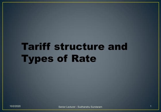 Tariff structure final -chapter -1 | DOCX