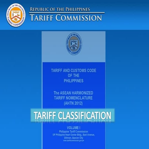 Tariff classification 28may2014 | PPT