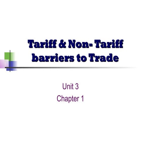 Tariff and non tariff barriers | PPTX