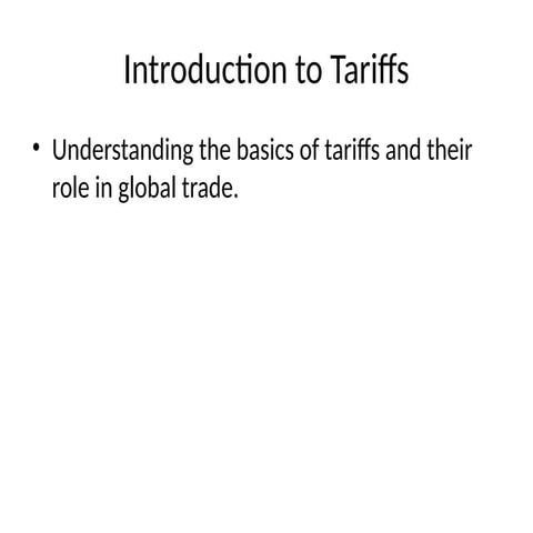 Tariffs Presentation for high school students | PPTX