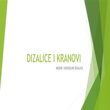 dizalice i kranovi - podjela. karakteristike | PPT