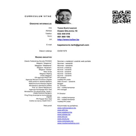 Tarik kapetanovic cv | PDF