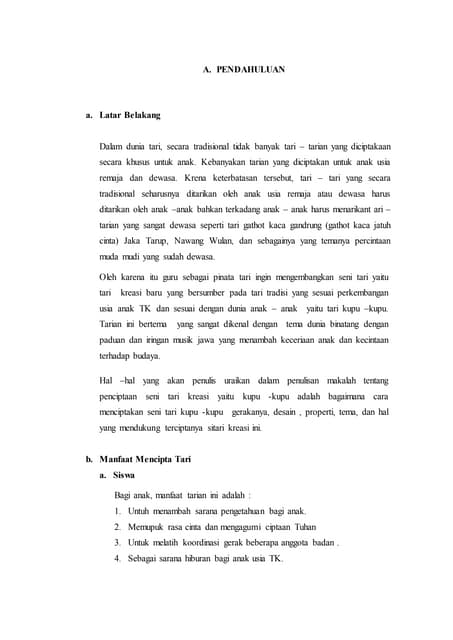 Proses penciptaan tari | DOCX