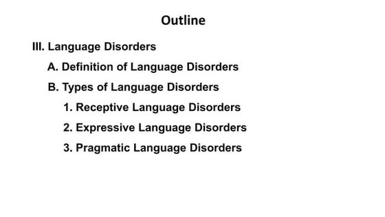 Speech and language disorders copy | PPTX | Brain and Nervous System ...