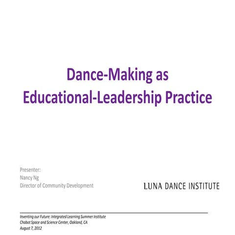 Dance-Making as Educational Leadership Practice | PPT