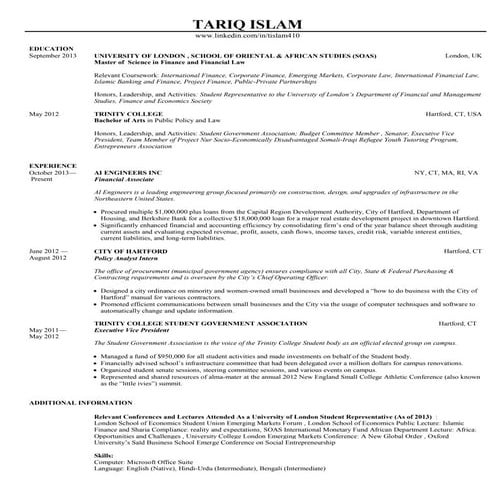 Tariq Islam LinkedIn Resume | PDF