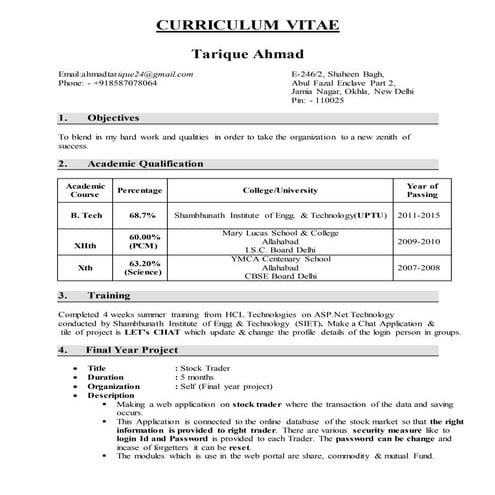 Resume | DOCX | Computing | Technology & Computing