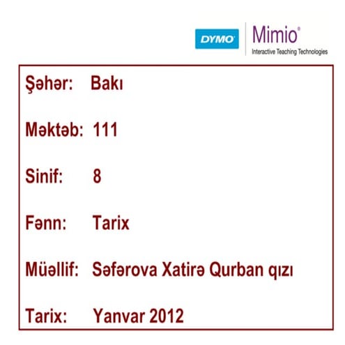 Tarix 8 111_seferova xatire qurban | PPT