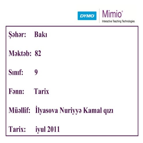 Tarix 9 82_ilyasova nuriyye kamal | PPT