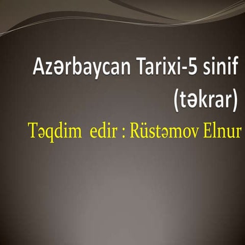 Tarix (təkrar) | PPTX