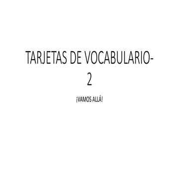 Tarjetas para trabajar vocabulario (segunda parte) | PPT