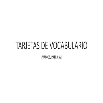 Tarjetas para trabajar vocabulario | PPTX