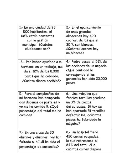 Hojas De Trabajo De Problemas De Porcentajes De La Vida Real Diagrama