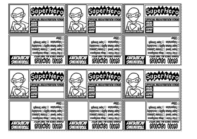 Superhero Imagination Station ID Cards