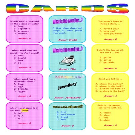 The Star Game Cards | PDF | Standardized Testing | Educational Assessment