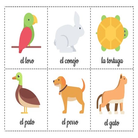 Tarjetas vocabulario animales de granja | PDF